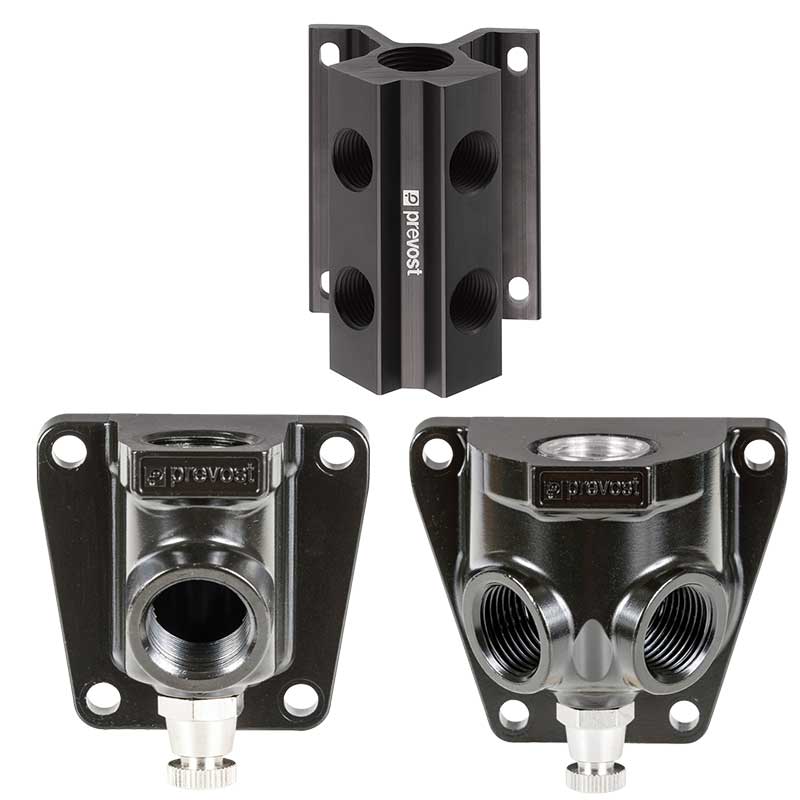Prevost Threaded Wall Manifolds | Single & Double Outlet Brackets